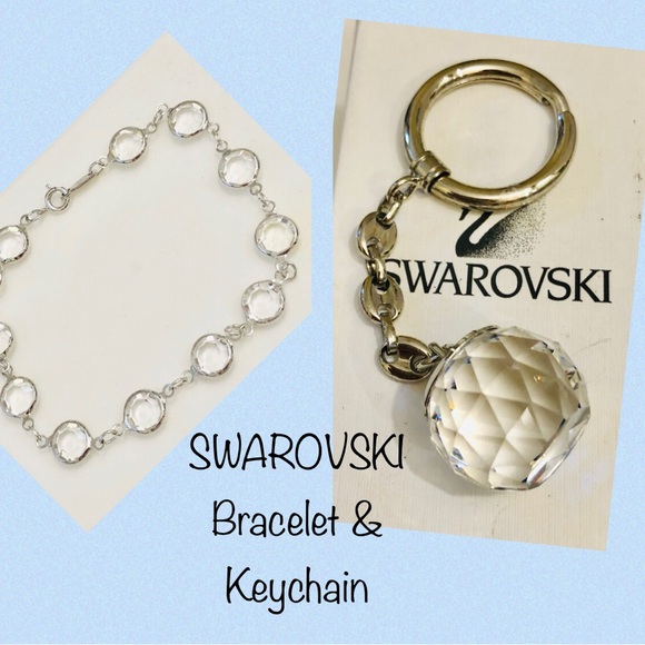 Swarovski | Jewelry | Swarovski Crystal Bracelet And Crystal Ball Key ...